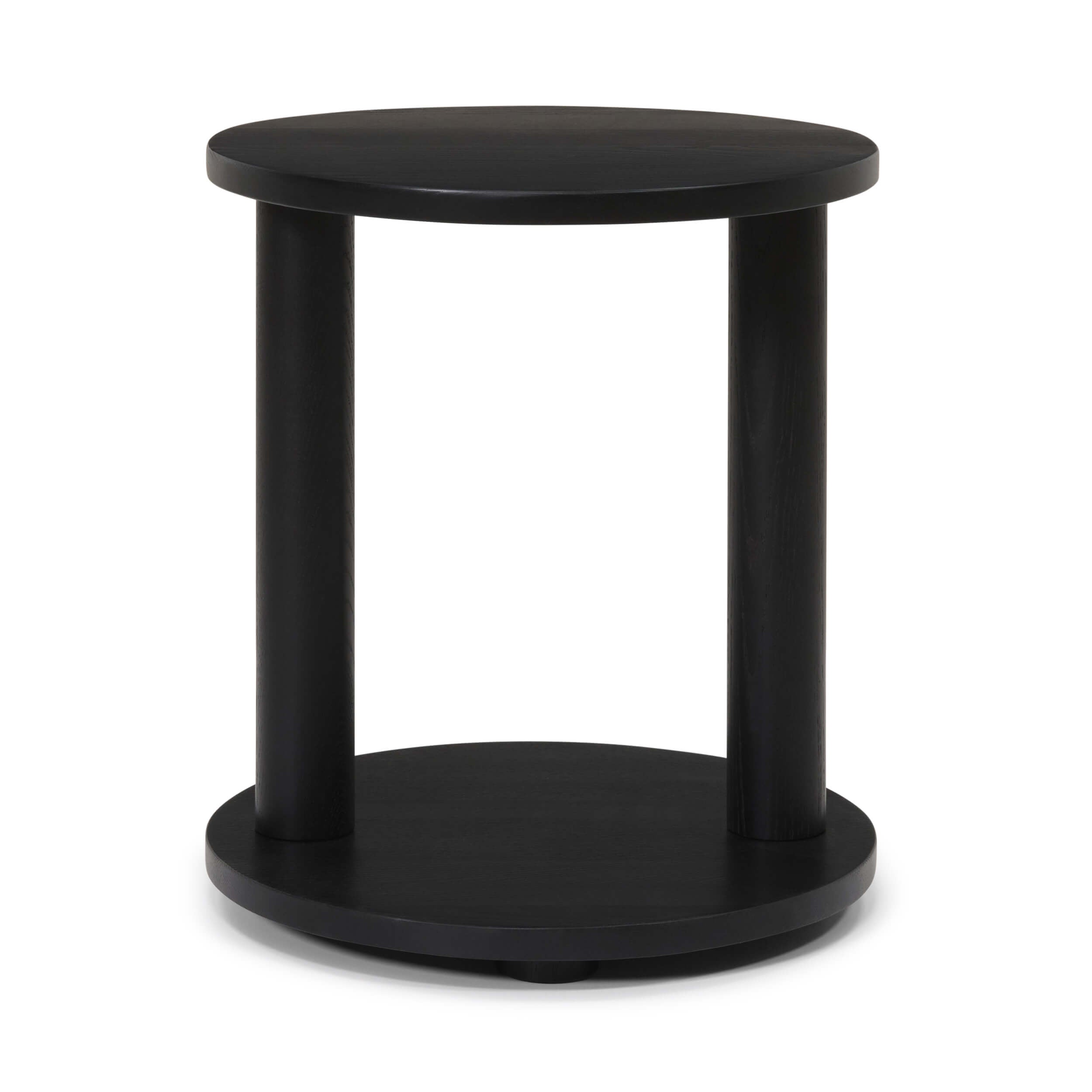 Dizzy End Table - Round in Black Ash - Tuck Studio – TUCK
