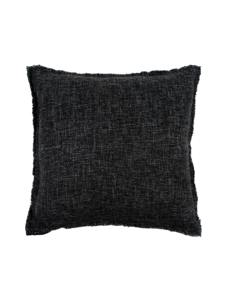 Selena Linen Cushion - Black – TUCK