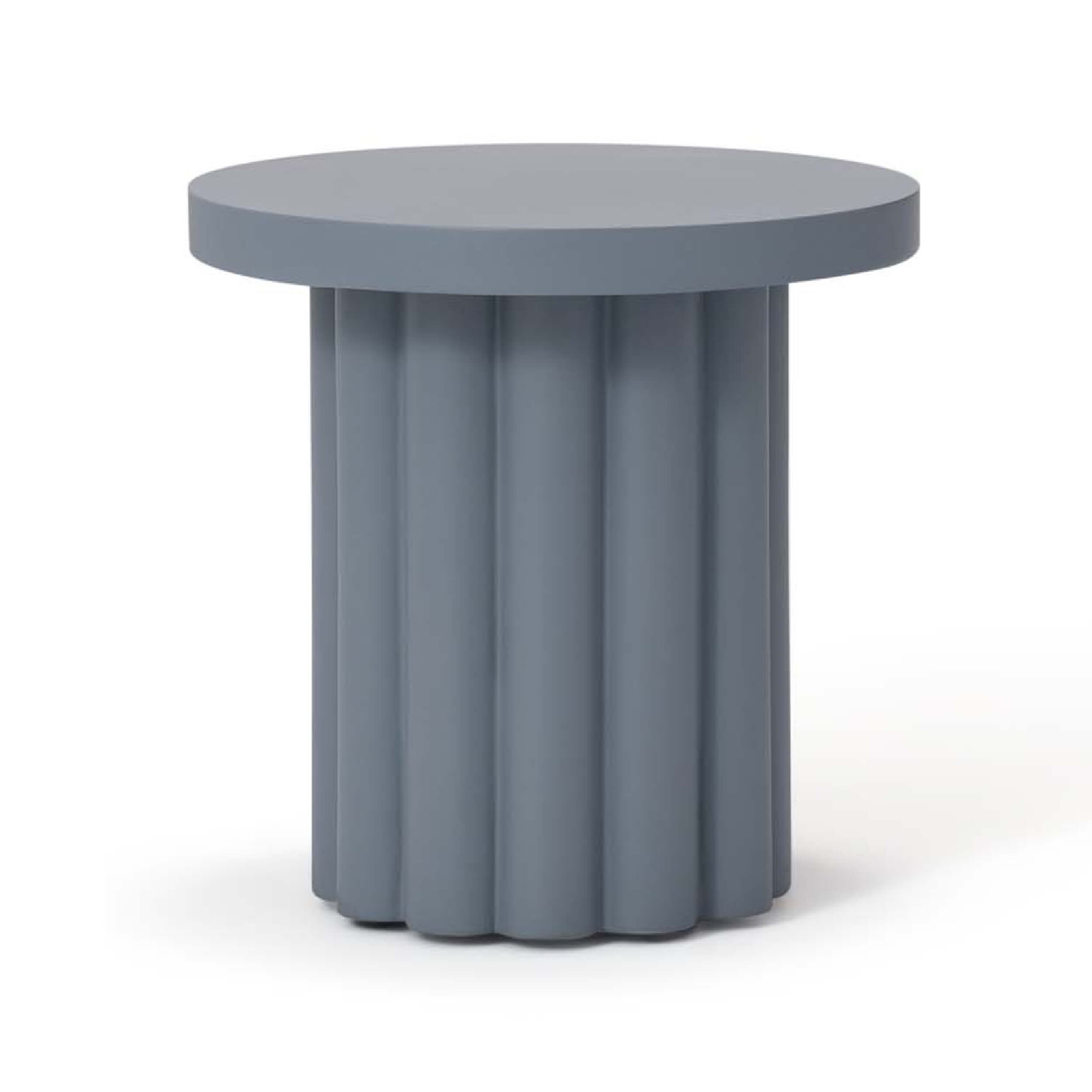 Sculptural Fluted End Table – Sky Blue | Bold & Modern Design – TUCK