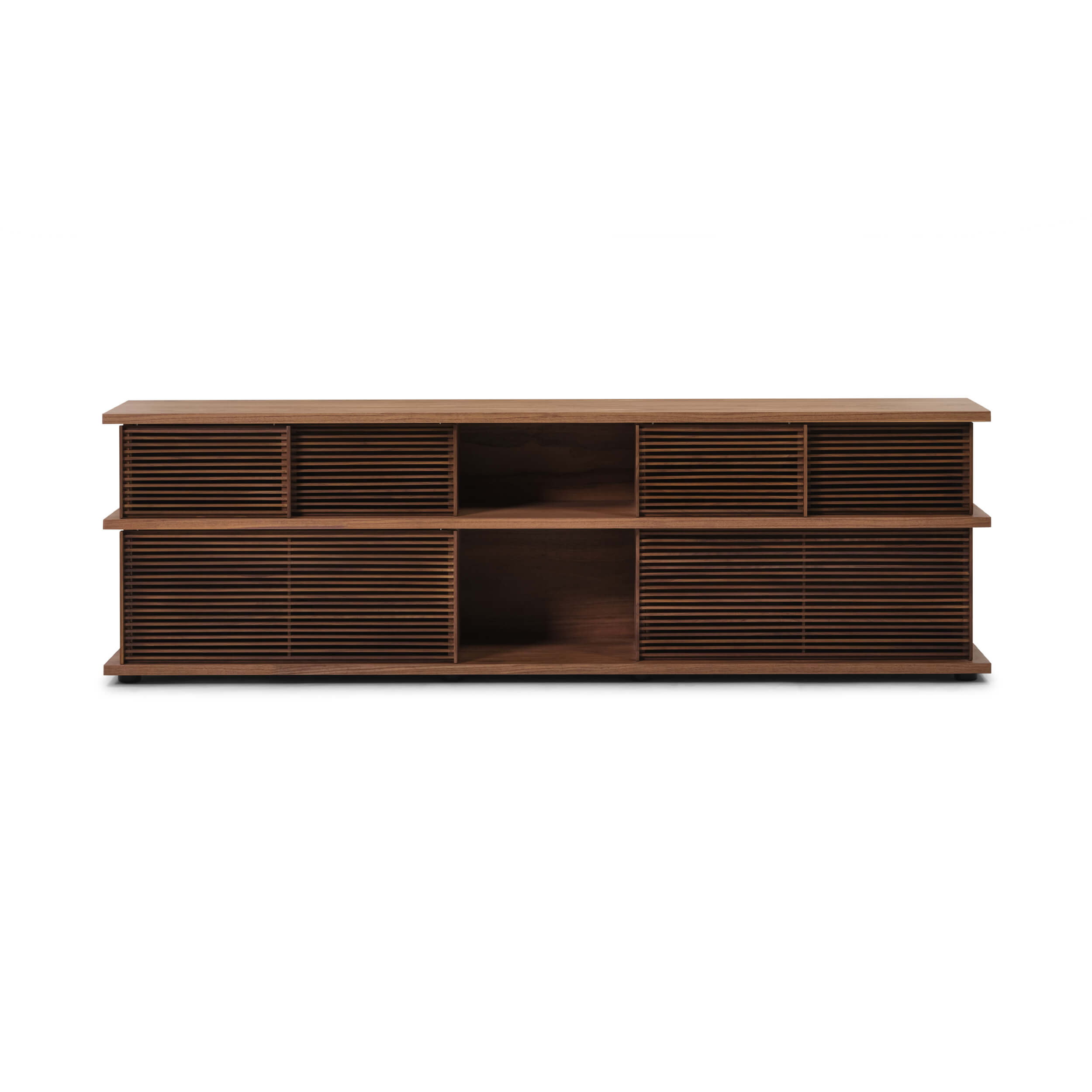 Plank 83" Tall Media Unit – Walnut | Customizable Storage – TUCK