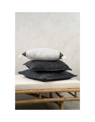 Selena Linen Cushion - Black – TUCK